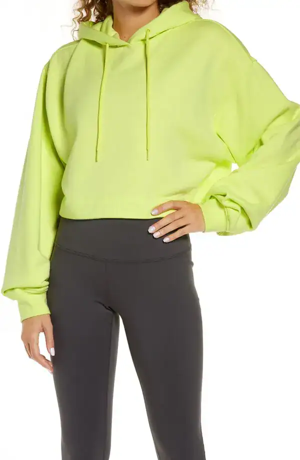 Alo Yoga Bae Crop Hoodie In Shock Yellow - 40% Off | Editorialist